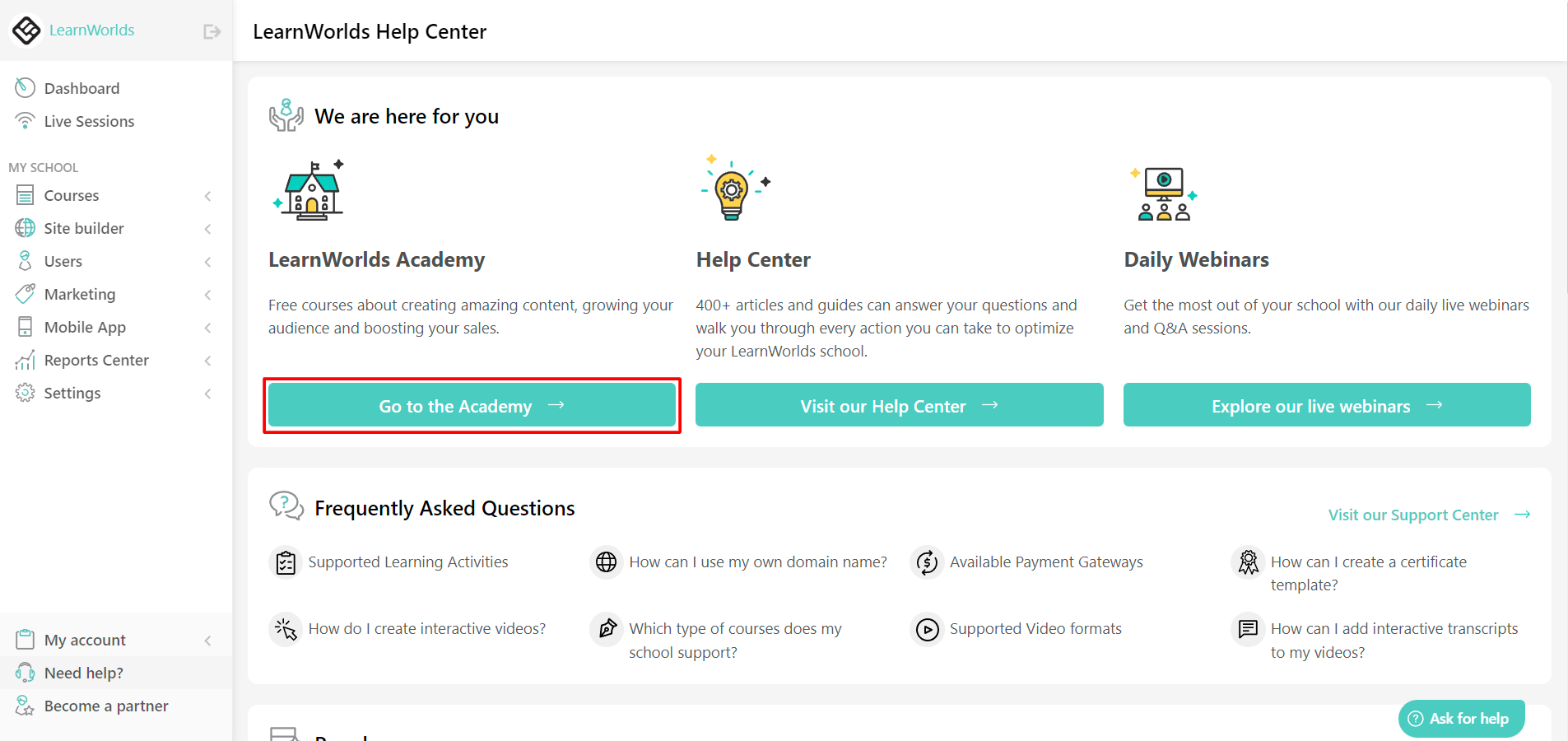 How to Access your LearnWorlds’ Academy : LearnWorlds Help Center