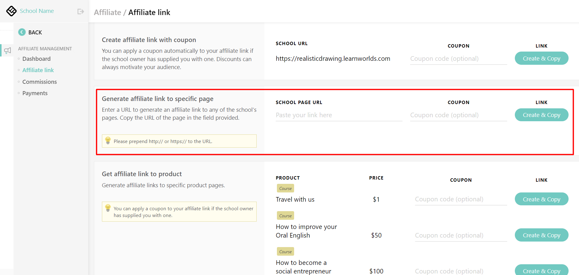 How to Set up the LearnWorlds Affiliate Management Program : LearnWorlds Help Center