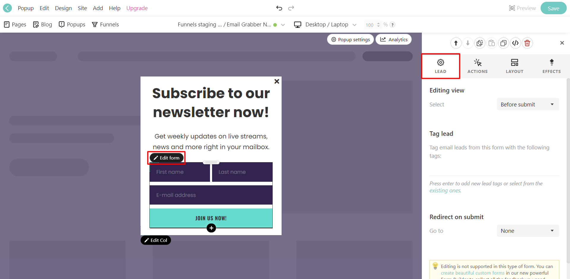 How to Capture Leads with an Email Popup : LearnWorlds Help Center