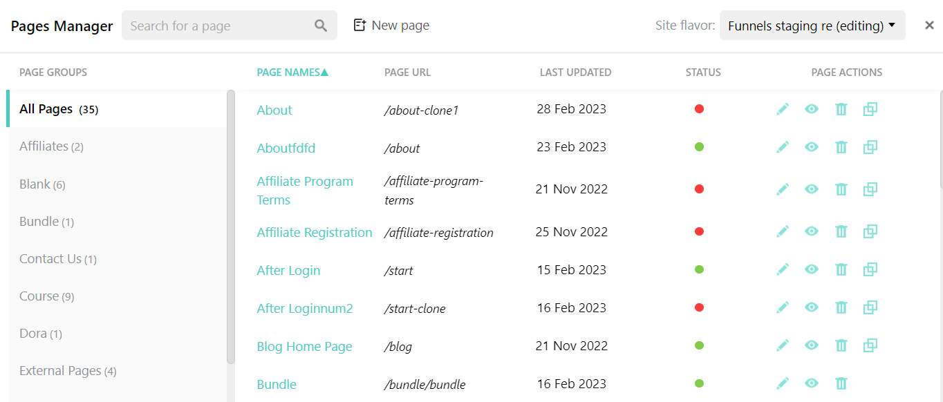 How to Manage all Pages (Pages Manager) : LearnWorlds Help Center