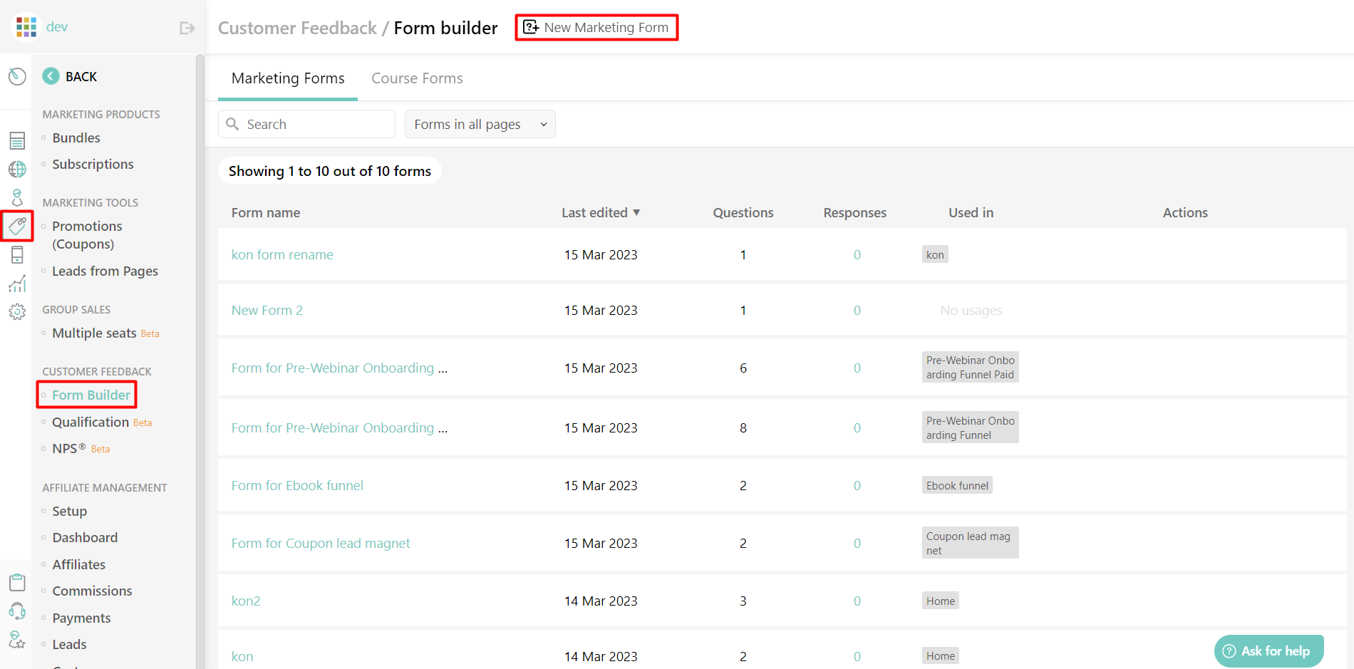 How to Create Marketing Forms : LearnWorlds Help Center
