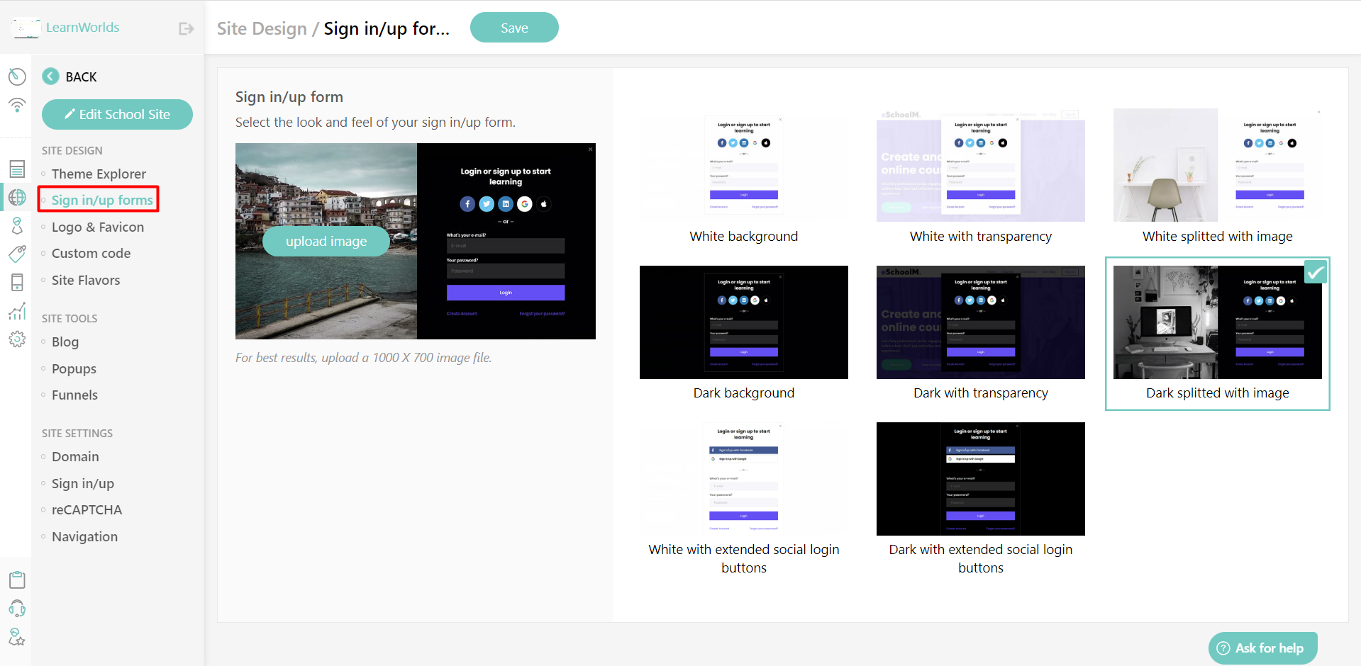 How to Customize the Sign In/Up Forms of your Online School ...