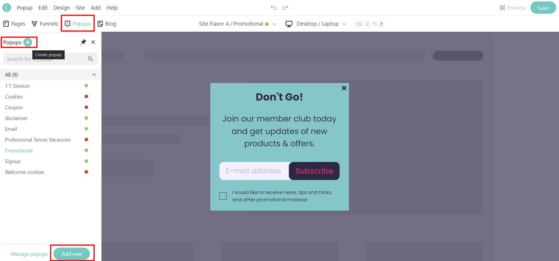 How to Create a Marketing Form Popup : LearnWorlds Help Center