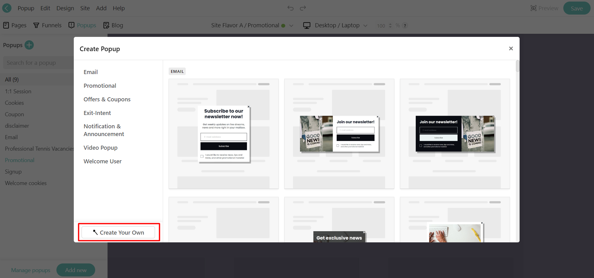 How to Create a Marketing Form Popup : LearnWorlds Help Center
