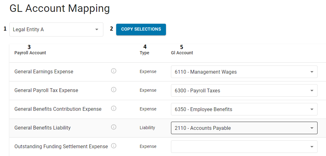 Workforce Settings: GL Account Mapping : Support Center
