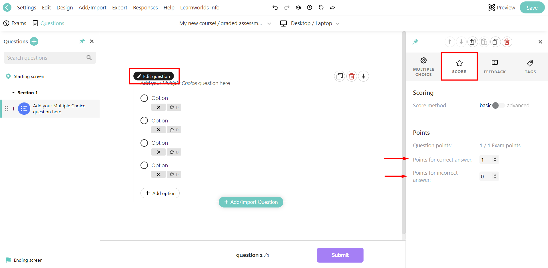 How to Create an Exam (Graded Assessment) : LearnWorlds Help Center