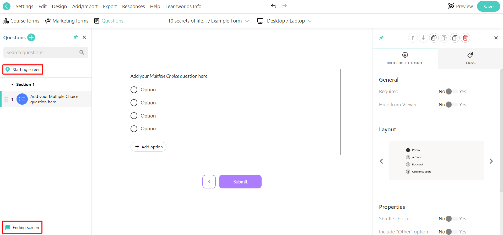 How to Create a Form Learning Activity : LearnWorlds Help Center