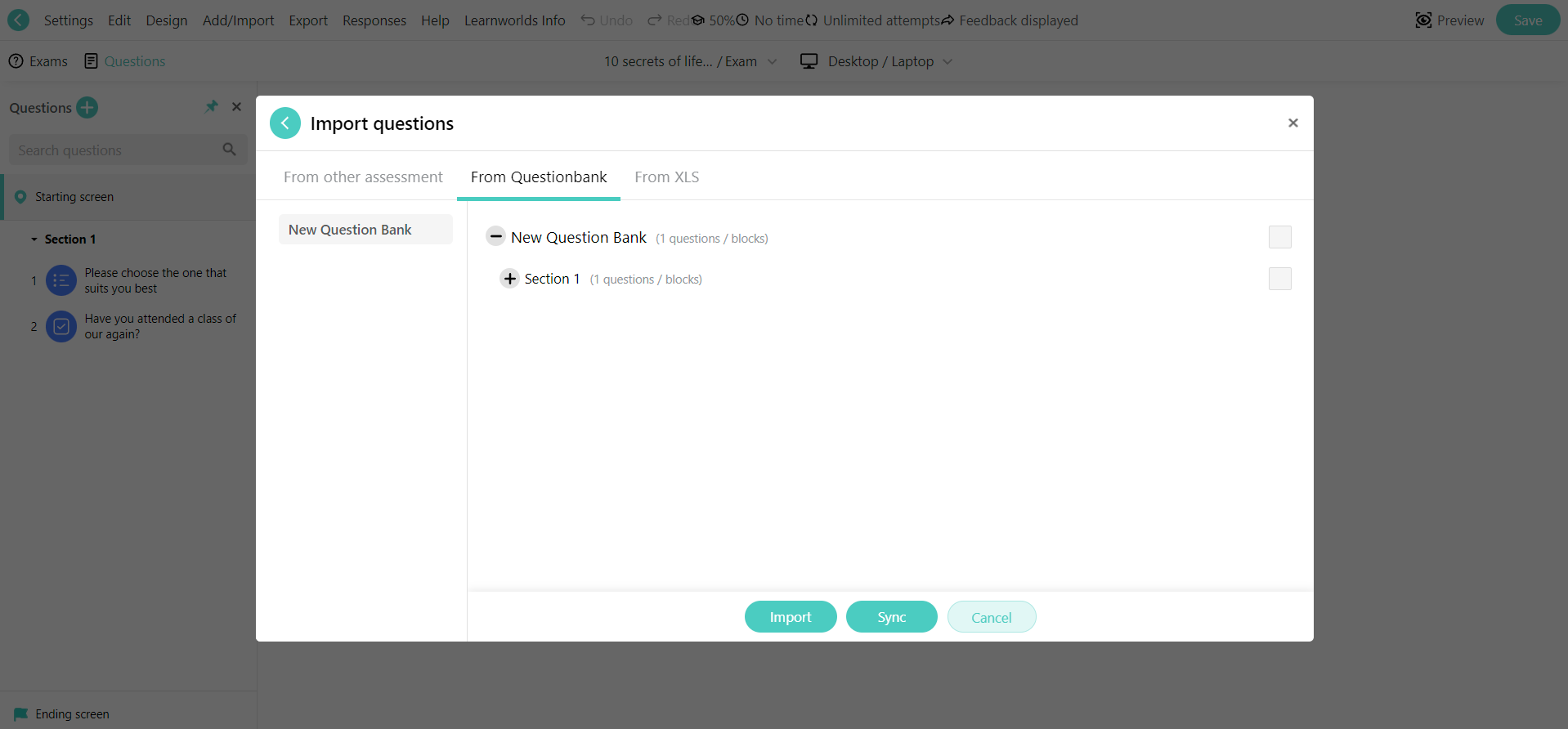 How to Import Questions to Assessments via the Question Bank ...