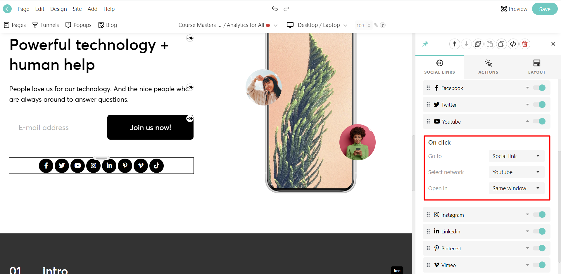 How to Add and Customize the Social Widget : LearnWorlds Help Center