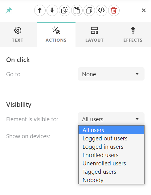 How to set an element's visibility to specific users - User Visibility ...