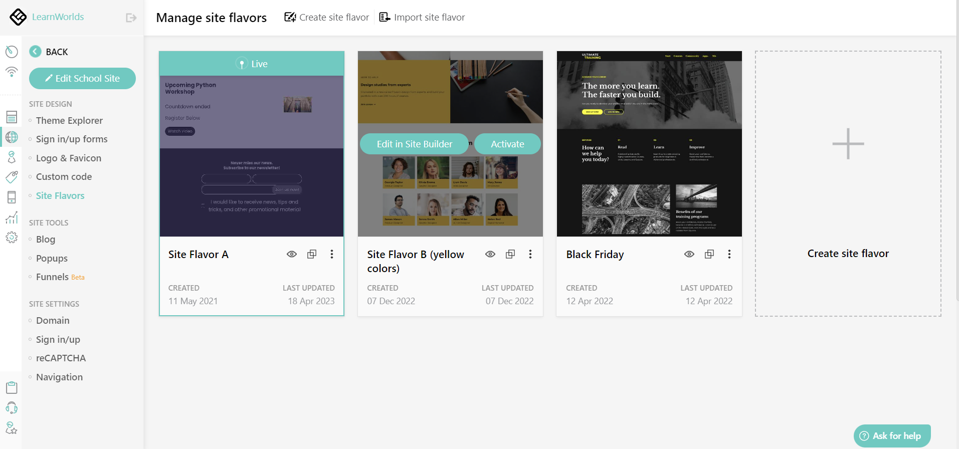 How to Choose a Template for your Academy’s Website : LearnWorlds Help ...
