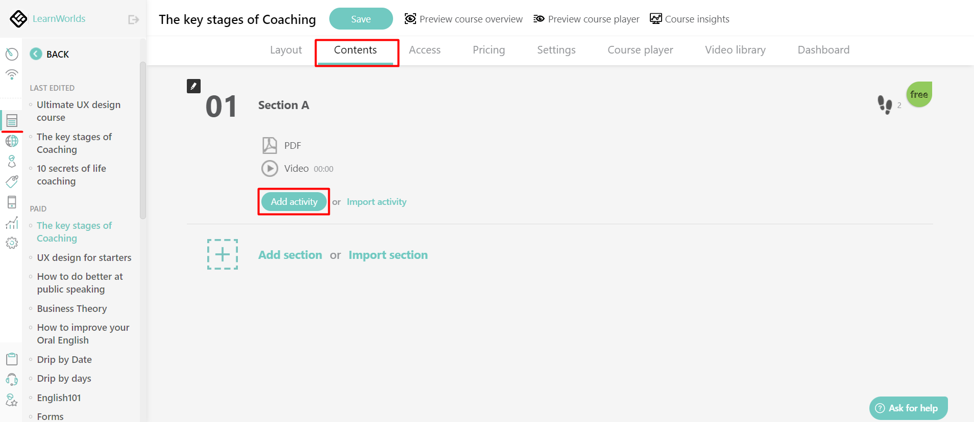 How to Password Protect your Learning Activities : LearnWorlds Help Center