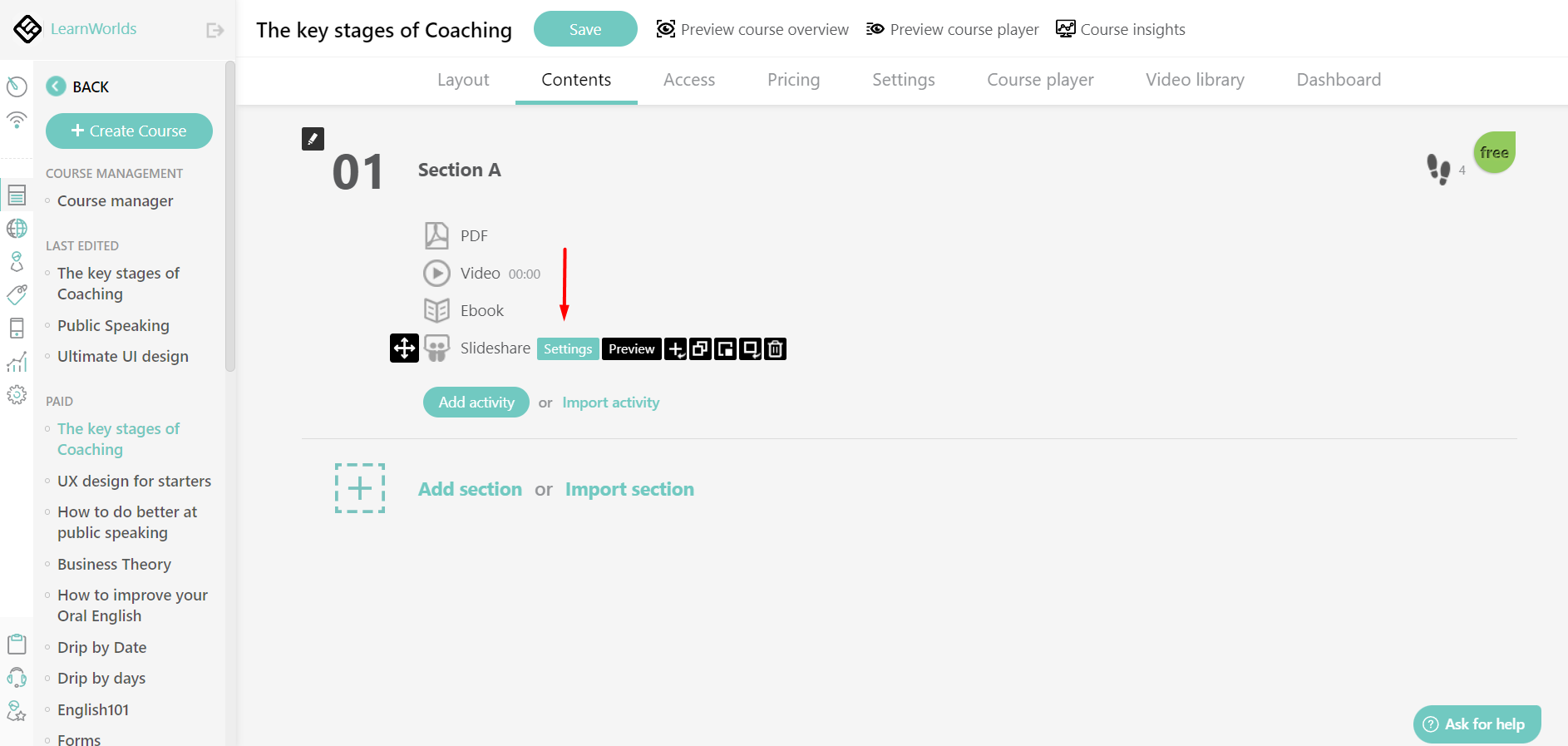 How to Create a SlideShare Presentation Learning Activity : LearnWorlds Help Center