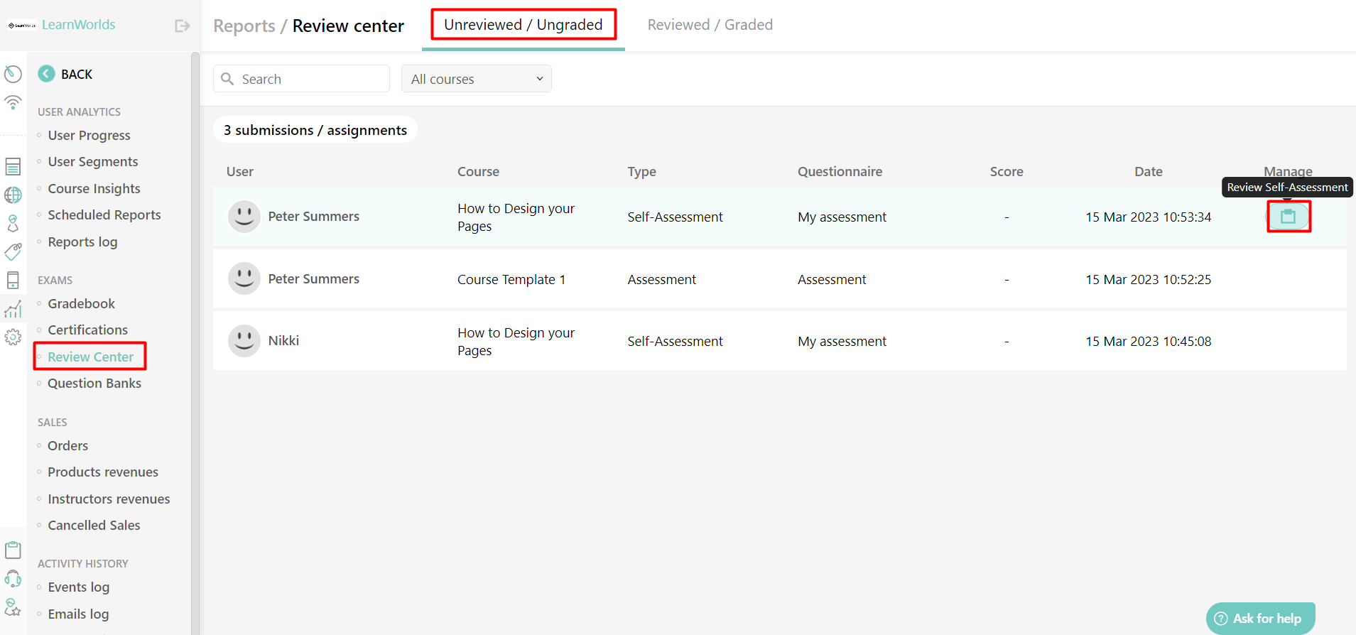 How to Grade Assessments or Provide Feedback (Review Center ...