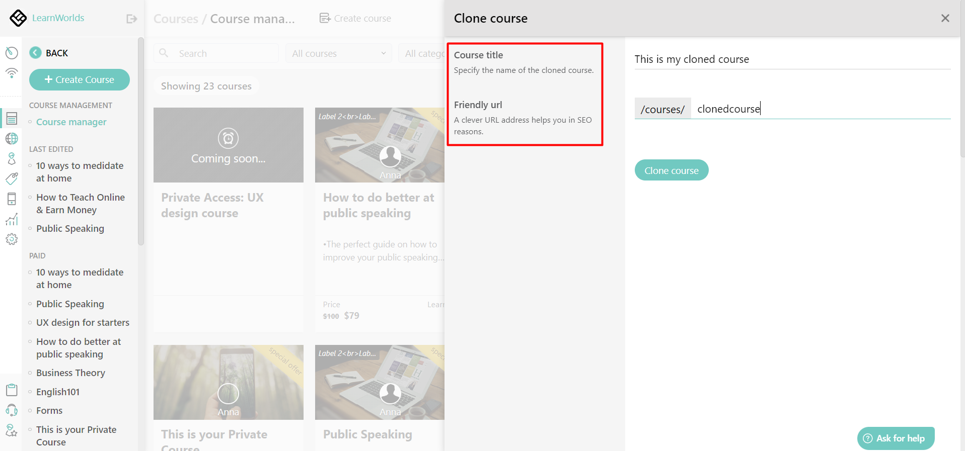 How to Duplicate/Clone a Course : LearnWorlds Help Center