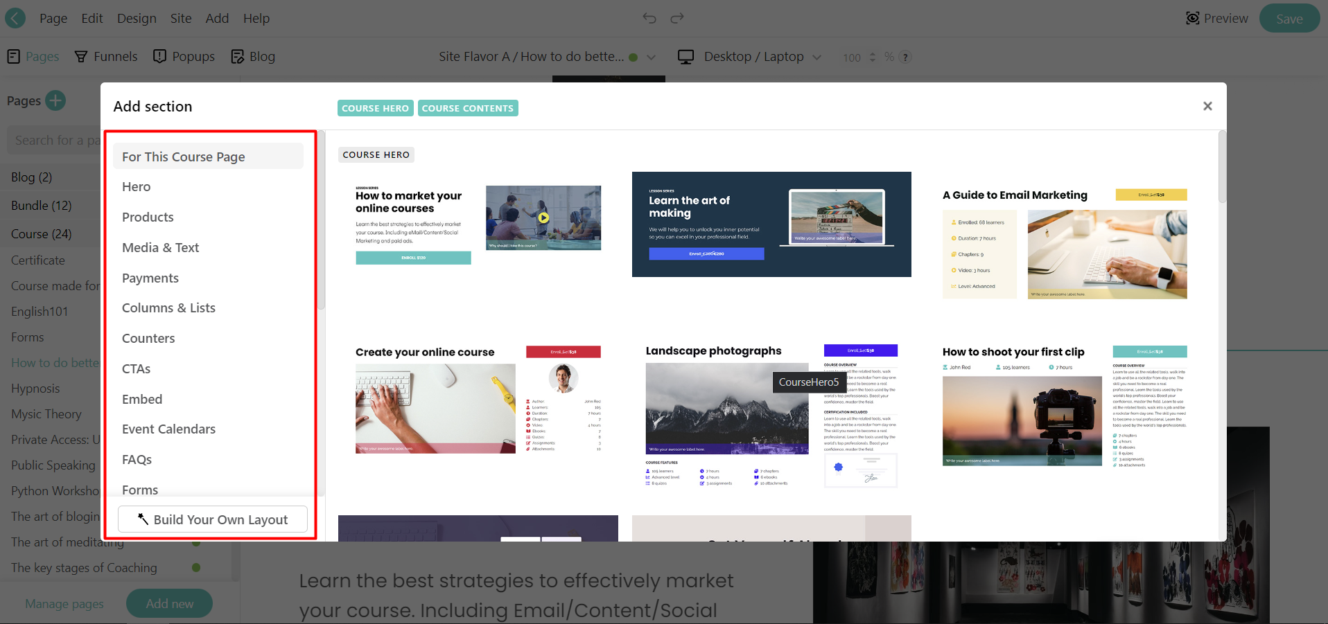 How to Add, Delete and Move Sections in your Pages : LearnWorlds Help ...