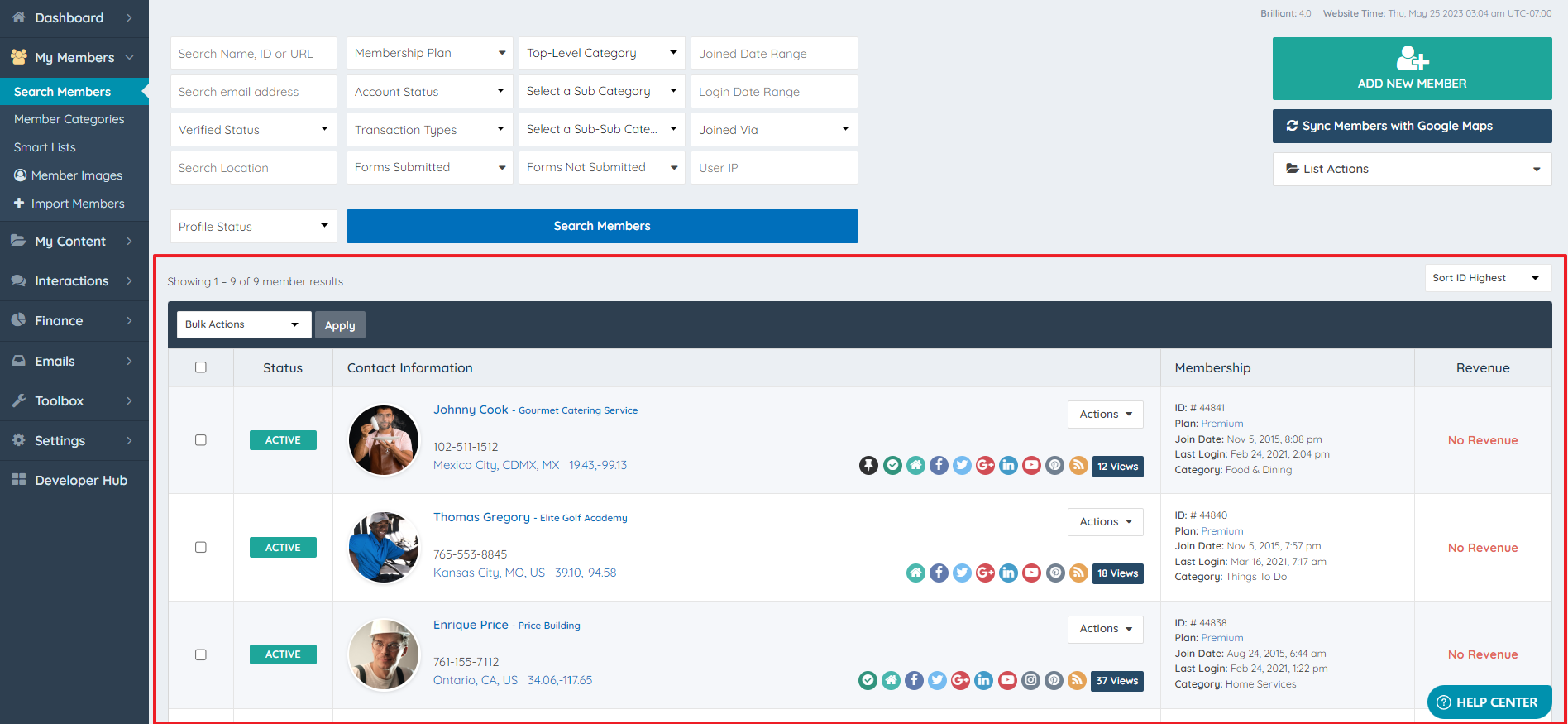 Brilliant Directories - My Members » Search Members Overview ...