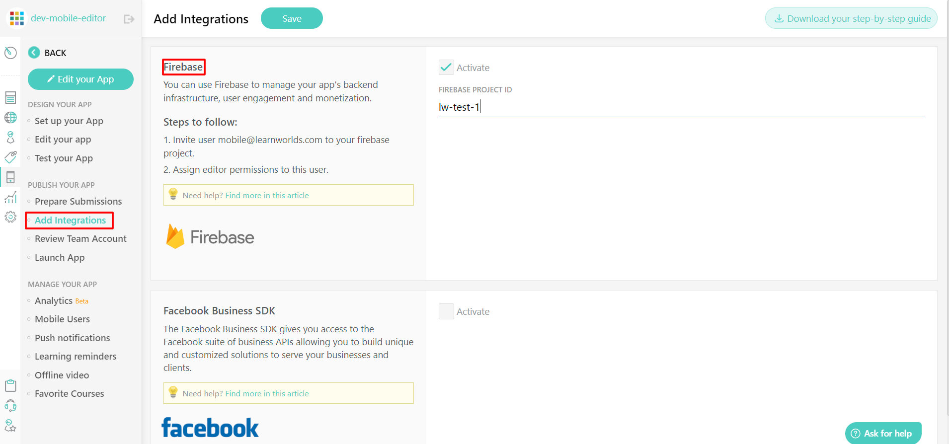 How to Integrate Google Firebase with your Mobile app : LearnWorlds ...