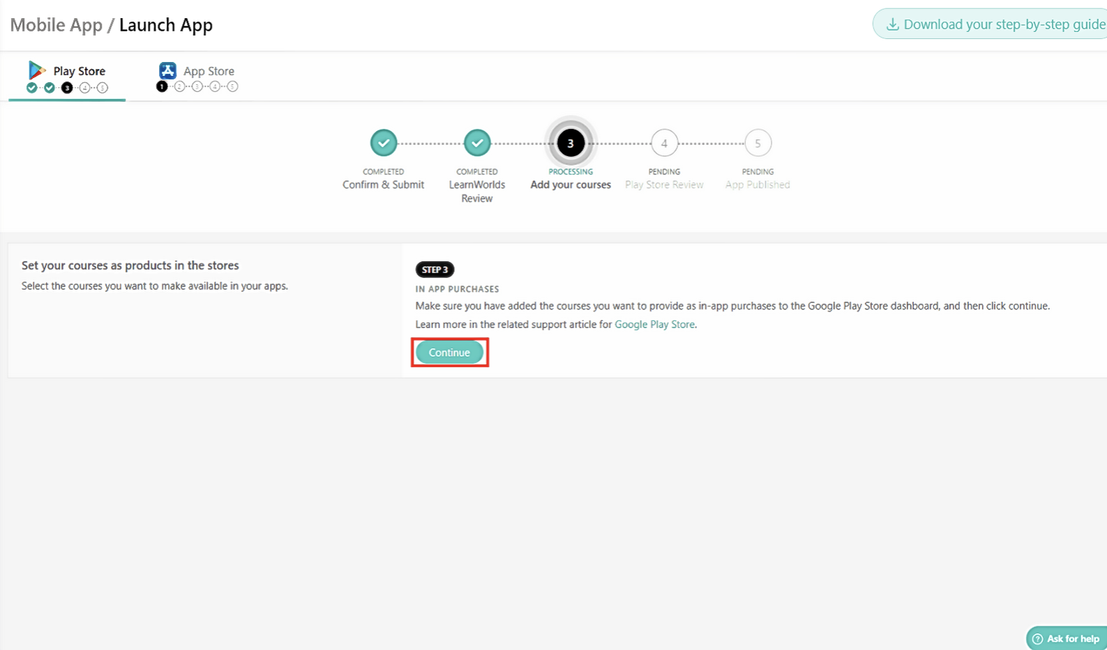 How to create In-app purchases for the Android Mobile App : LearnWorlds ...