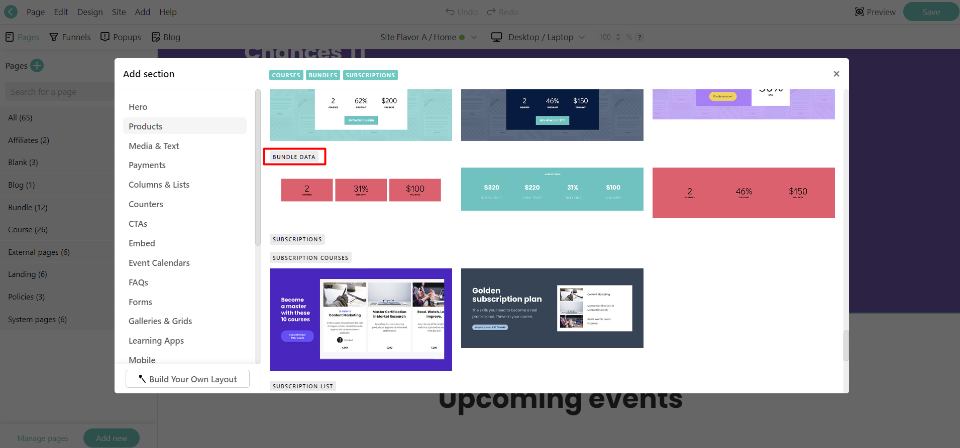 How to Customize the Bundles Page - Bundle Sections : LearnWorlds Help ...