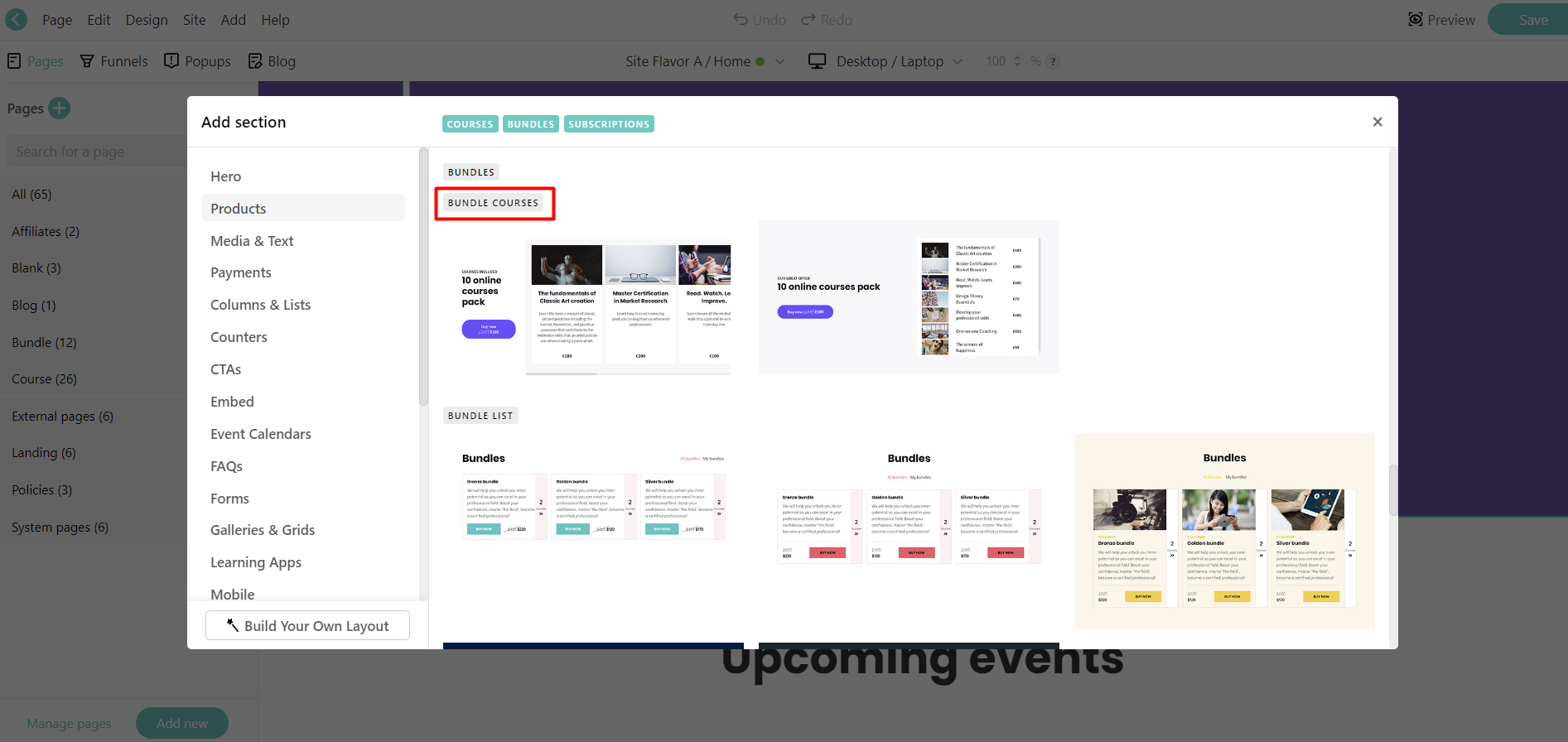 How to Customize the Bundles Page - Bundle Sections : LearnWorlds Help ...