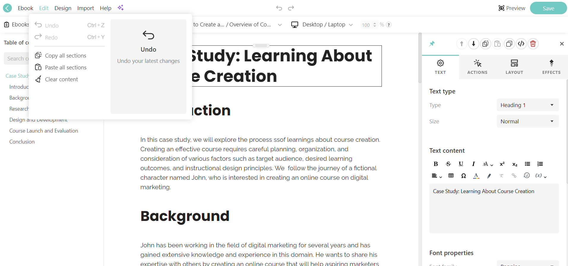 How to Structure your Ebook - Ebook Authoring : LearnWorlds Help Center