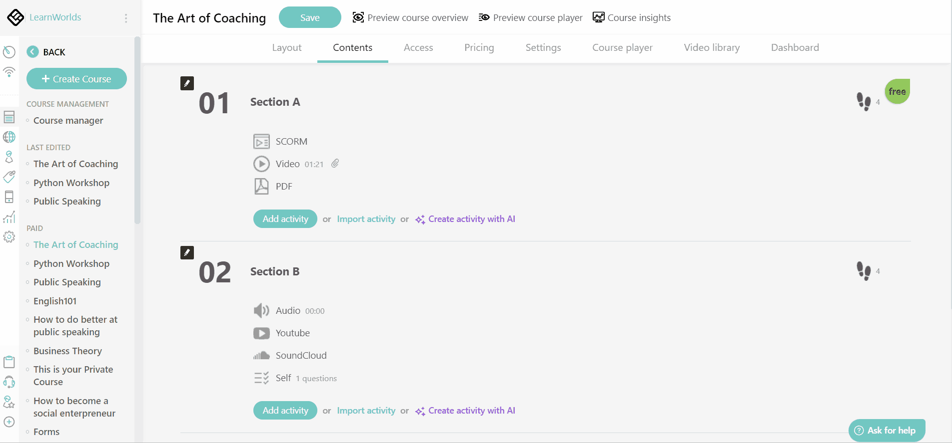 How to Create an Embed Learning Activity : LearnWorlds Help Center