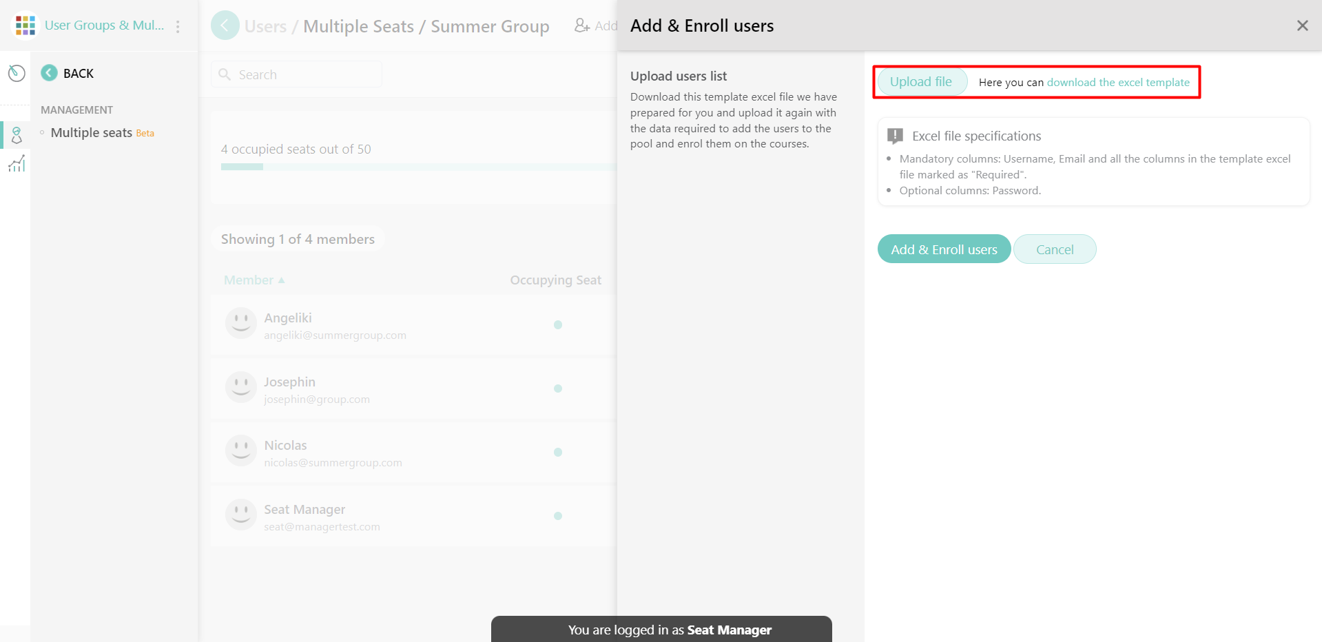 Seat Manager Support Guide : LearnWorlds Help Center