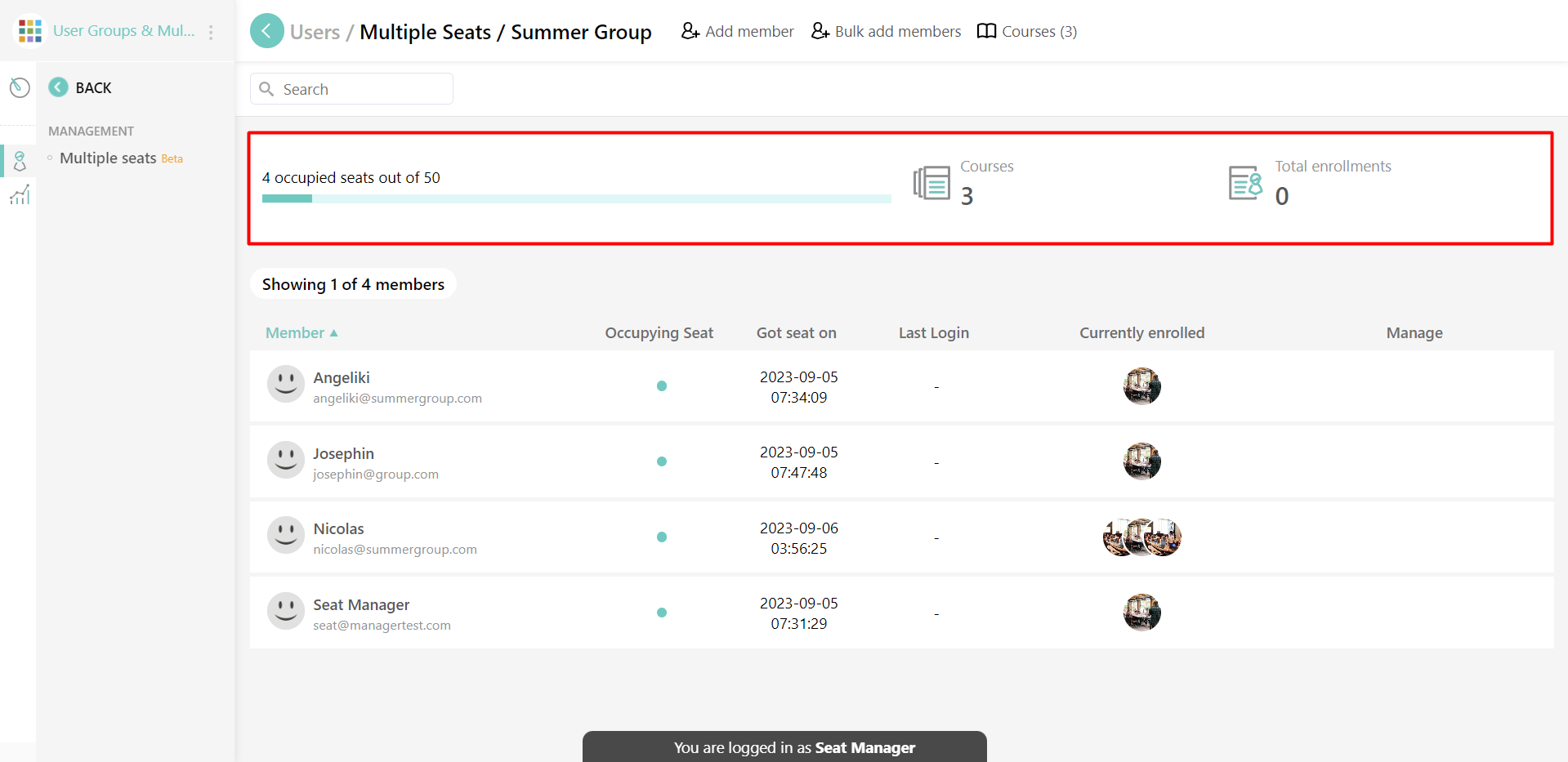Seat Manager Support Guide : LearnWorlds Help Center