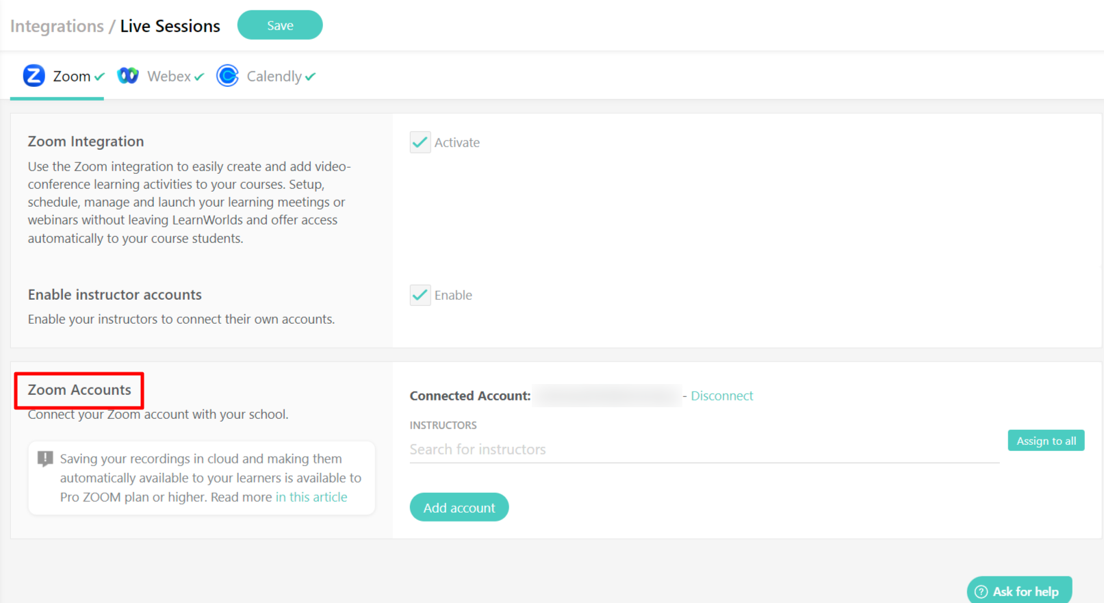 How to Integrate Zoom with your LearnWorlds School : LearnWorlds Help Center