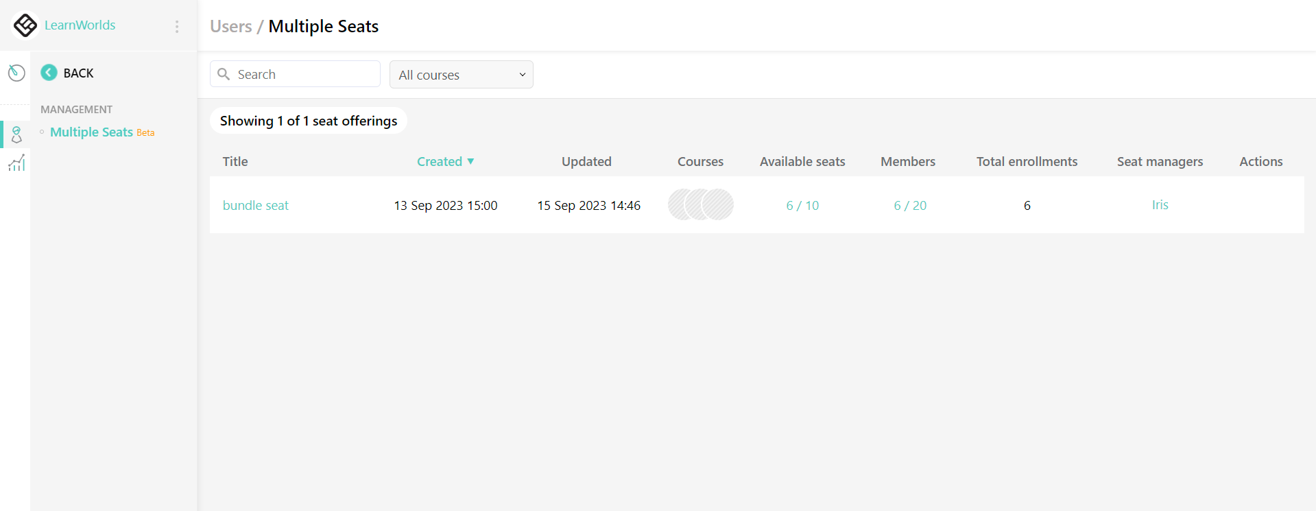 Seat Manager Support Guide : LearnWorlds Help Center