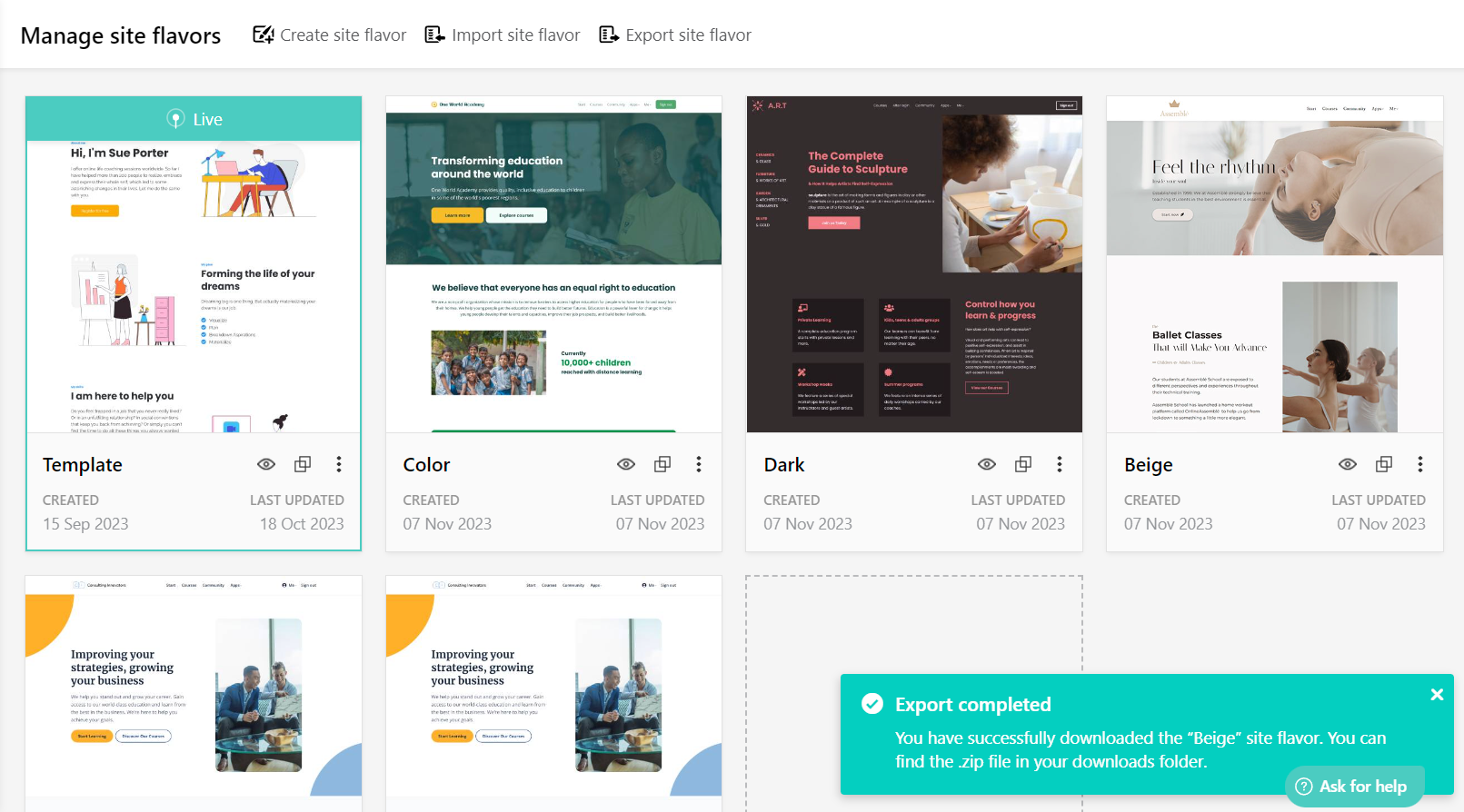 How to Import/Export Site Templates (Site Flavors) : LearnWorlds Help ...