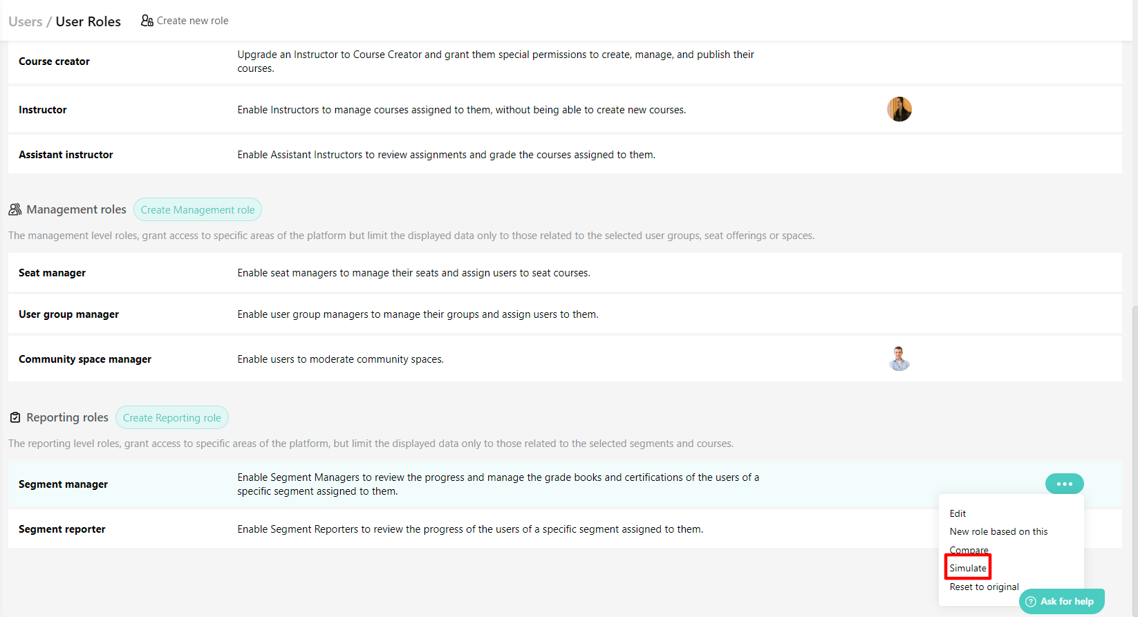 How to Create a Reporting Role : LearnWorlds Help Center