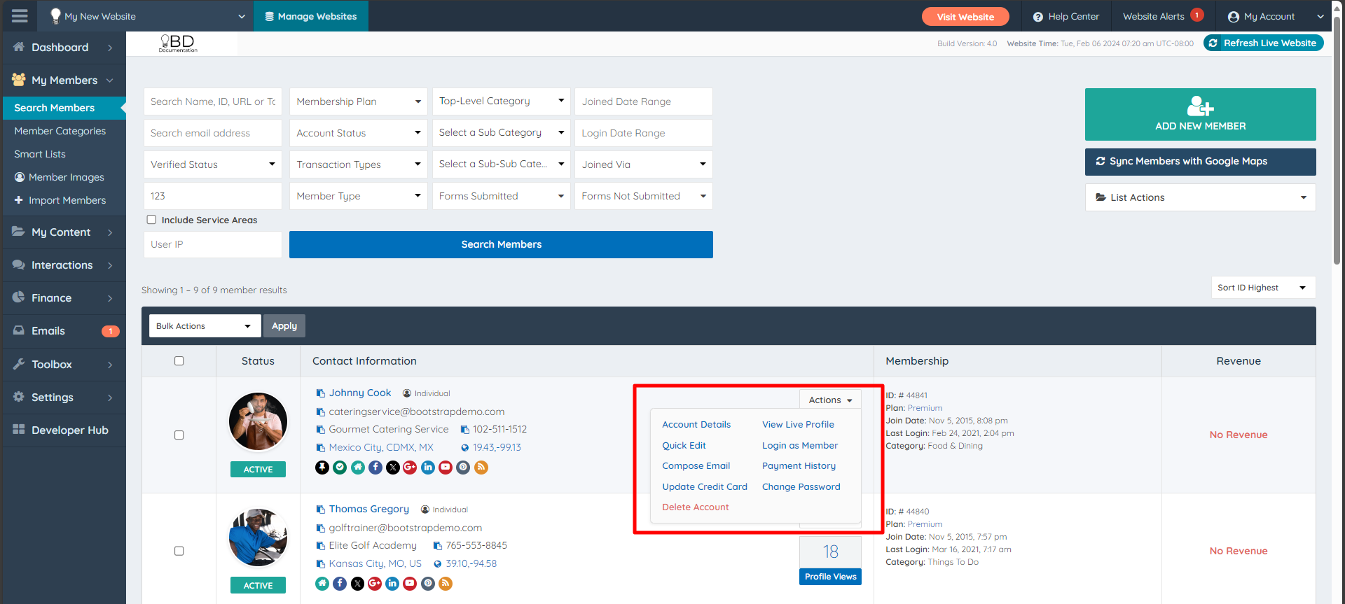 My Members » Search Members Overview | Brilliant Directories ...