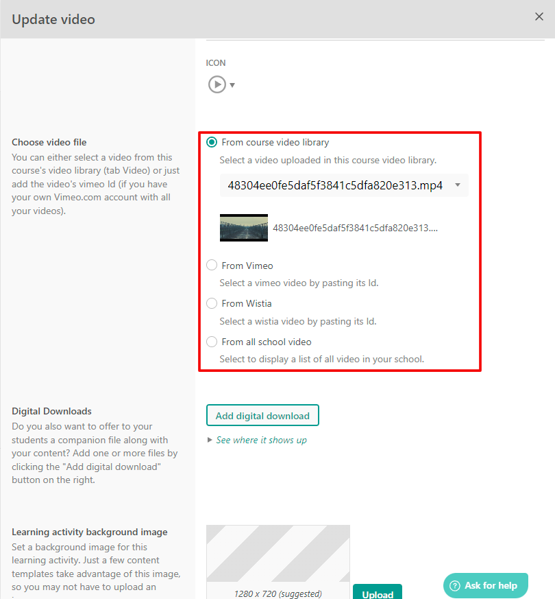 How to Create a Video Learning Activity : LearnWorlds Help Center
