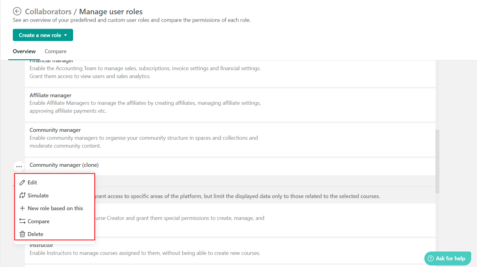 How to Create Custom User Roles : LearnWorlds Help Center
