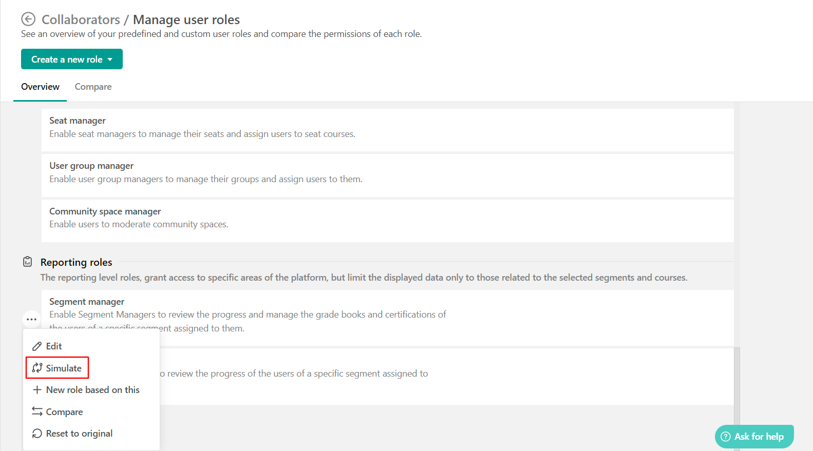 How to Create a Reporting Role : LearnWorlds Help Center