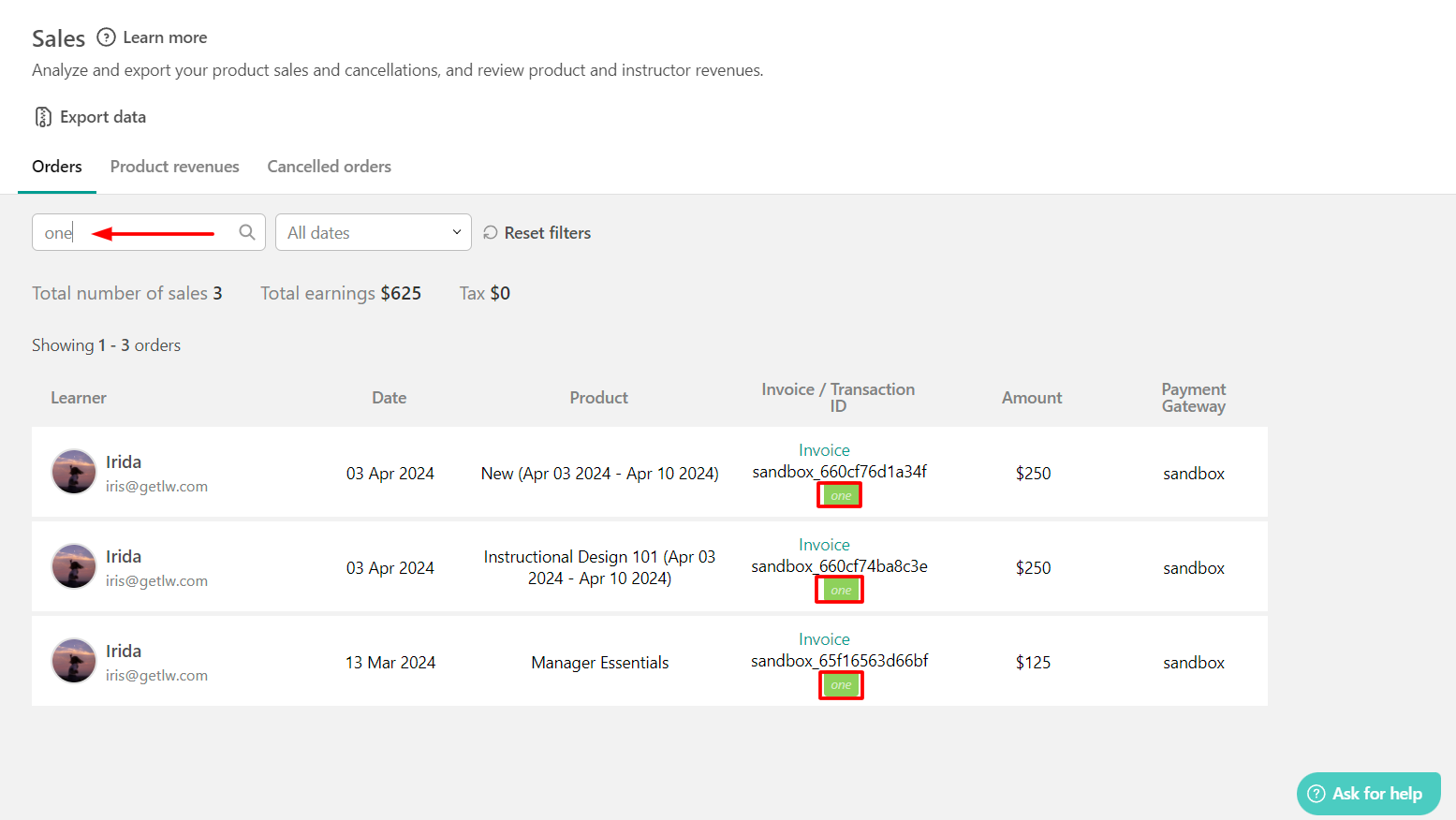 How to Track and Review your Sales : LearnWorlds Help Center