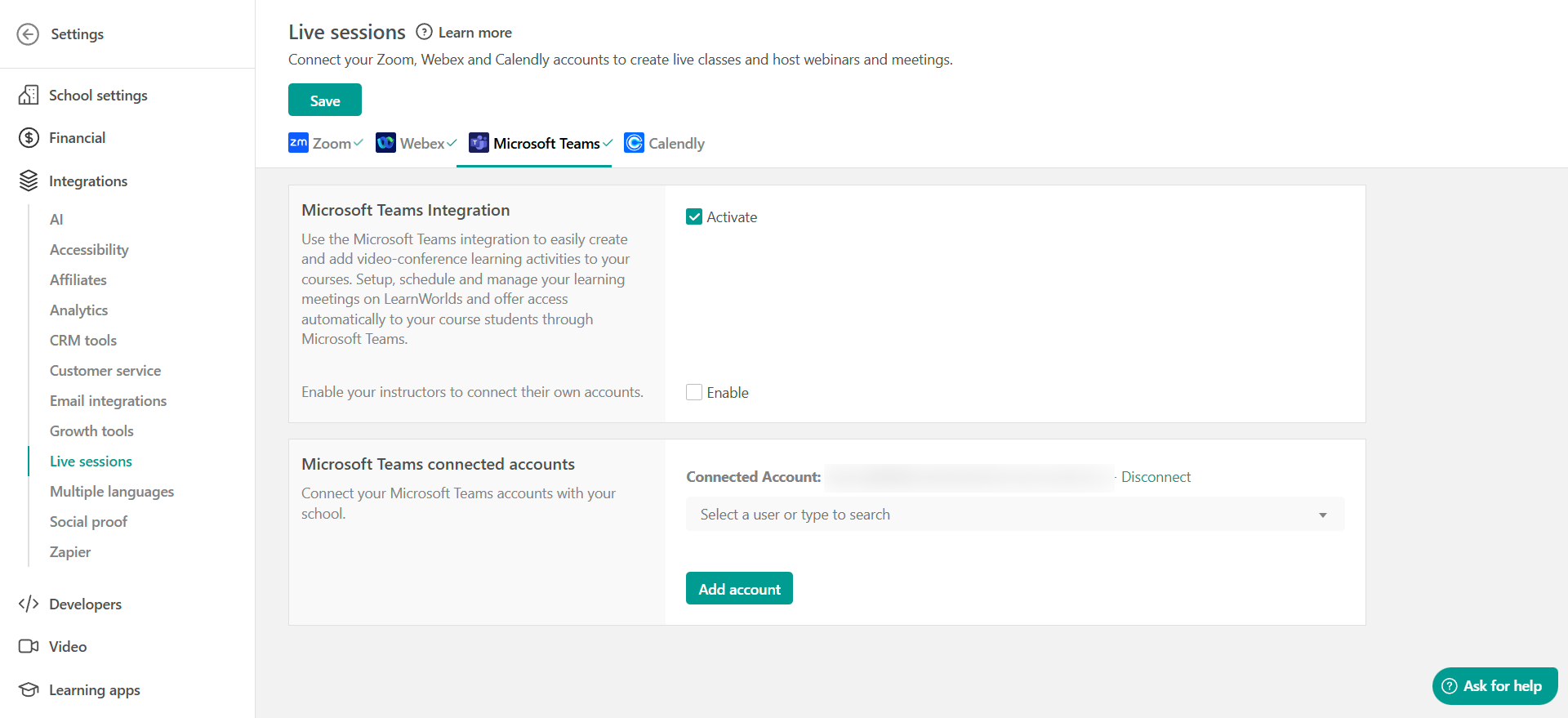 How to Integrate Microsoft Teams with your LearnWorlds School : LearnWorlds Help Center