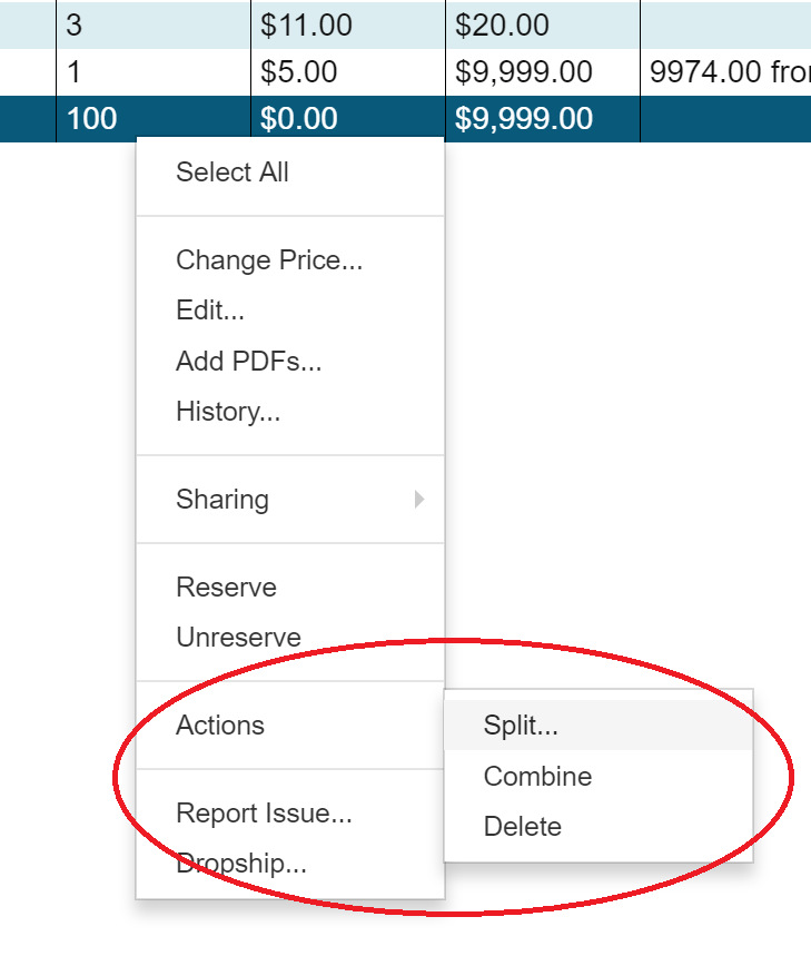 Right Click Context Window for Listings – DTI