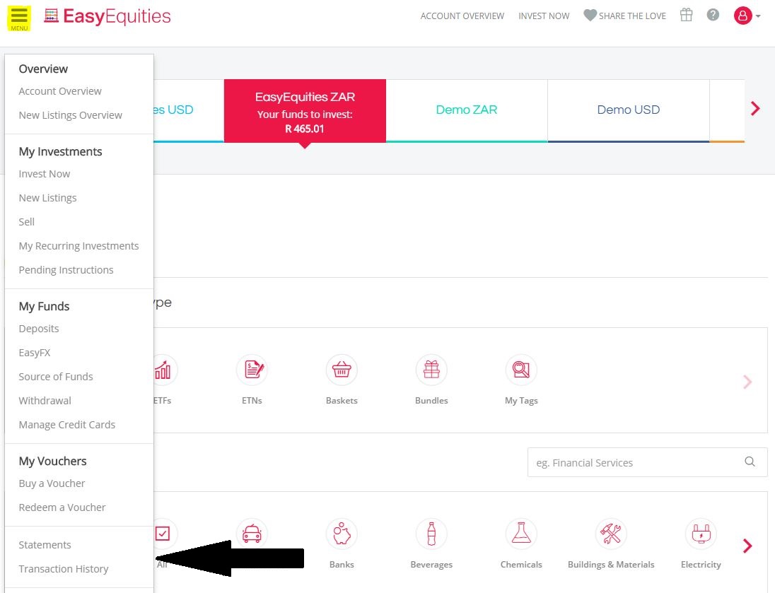 How do I get my tax certificate? : EasyEquities