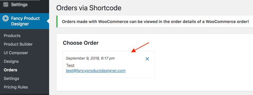 Managing Orders : Fancy Product Designer