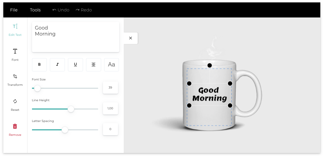 Setting up the user interface of the designer : Fancy Product Designer