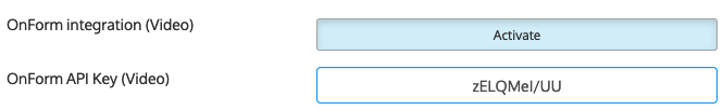 onForm Integration (API) : Support