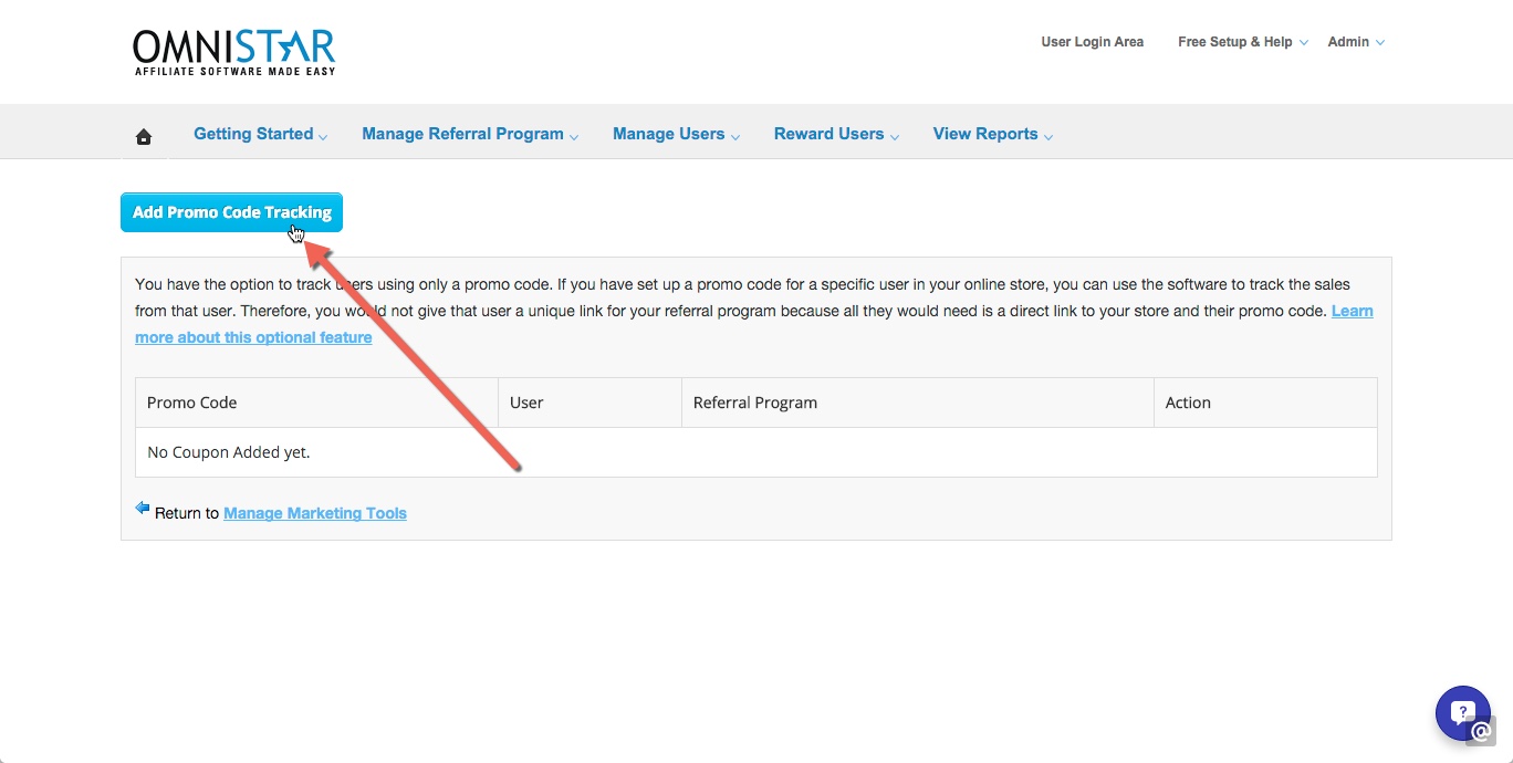 How to Set up Coupon Code Tracking Referral Program : Omnistar Tell