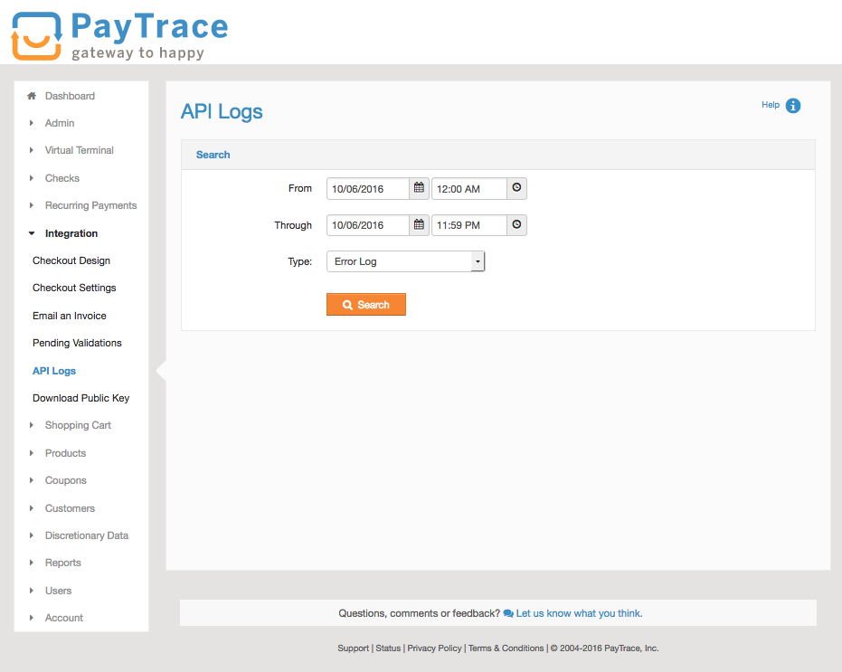 PayTrace JSON API