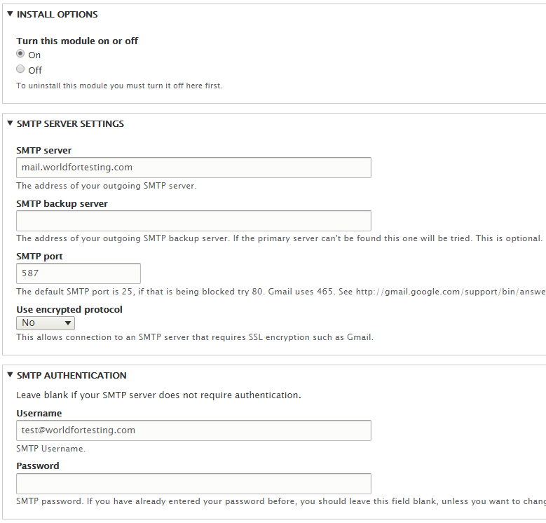 How to configure Drupal SMTP module to send mail : Exabytes.com (Global ...