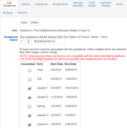 Edit Gradebook : Aeries Software