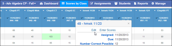 Gradebook - Edit Assignments : Aeries Software