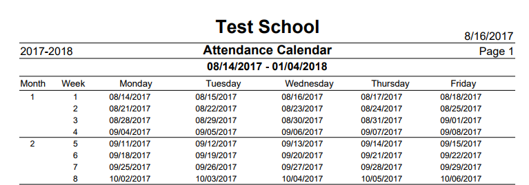 Create a Calendar : Aeries Software